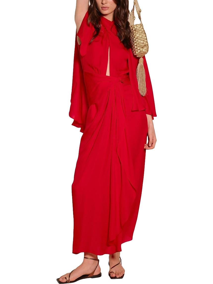 JOHANNA ORTIZ micaela cape town silk capelet maxi dress